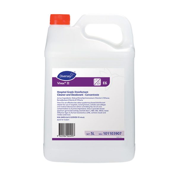 Diversey Virex™ II Hospital Grade Disinfectant & Deodoriser 5L (Carton ...