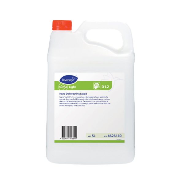 Diversey Suma® Light D1.2 - Hand Dishwashing Liquid 5L (Carton of 2 ...